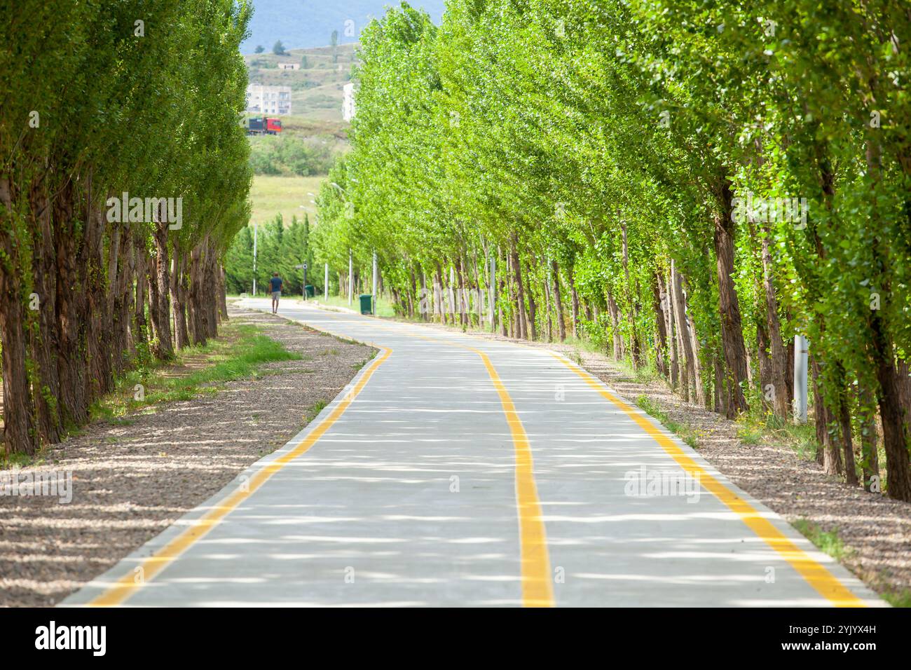 Bicycle and pedestrian path around Lake Lisi, Tbilisi Stock Photo - Alamy