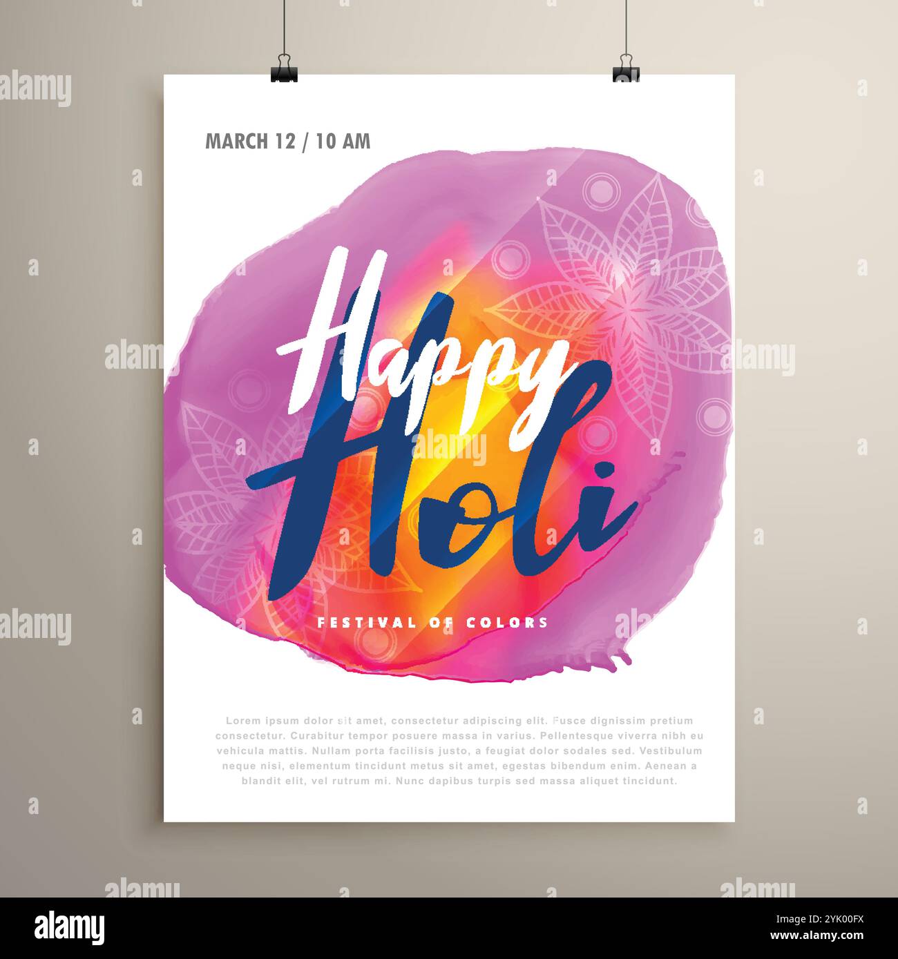 abstract holi festival flyer design Stock Vector Image & Art - Alamy