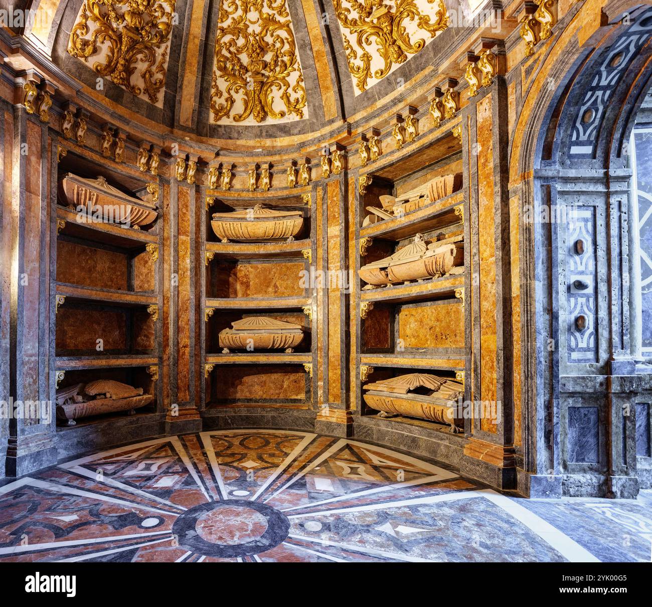The crypt in the Church of San Francisco Convent, serves as the burial ...
