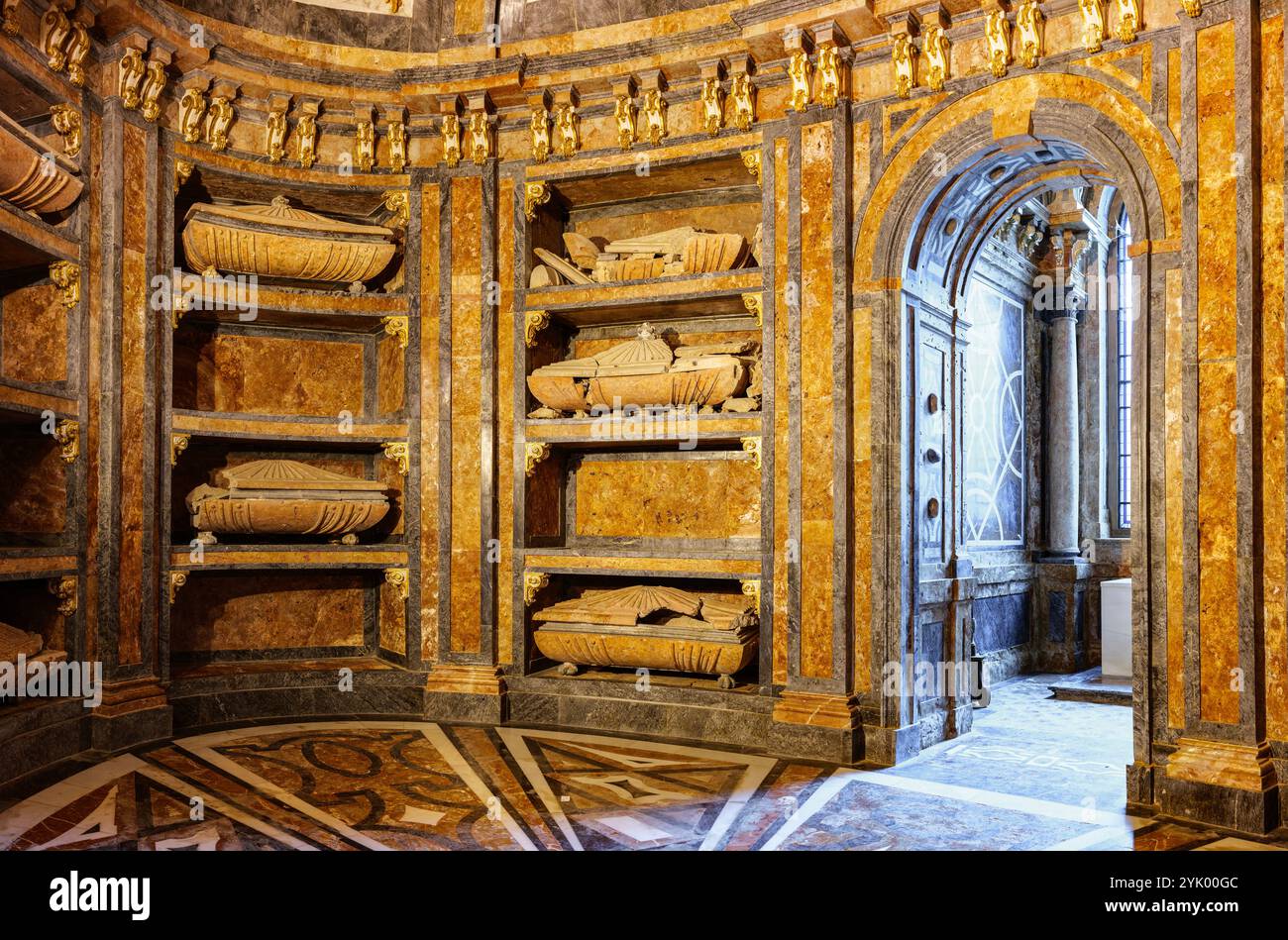 The crypt in the Church of San Francisco Convent, serves as the burial ...