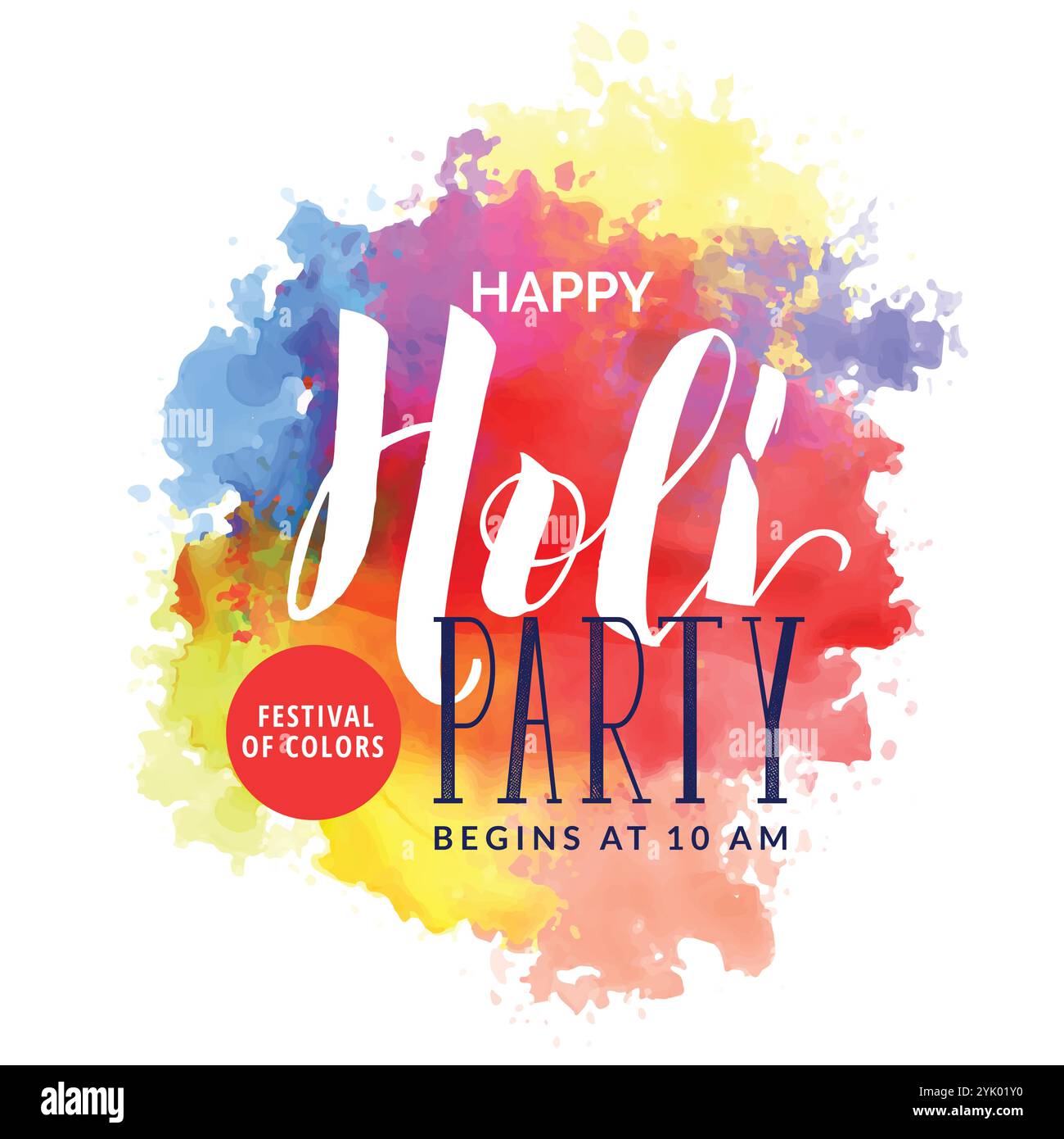 Happy holi invitation card Cut Out Stock Images & Pictures - Alamy