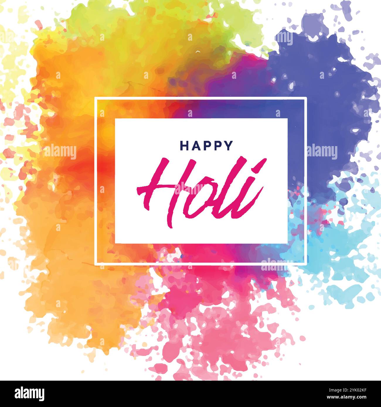 happy holi poster design with colorful stains Stock Vector Image & Art ...