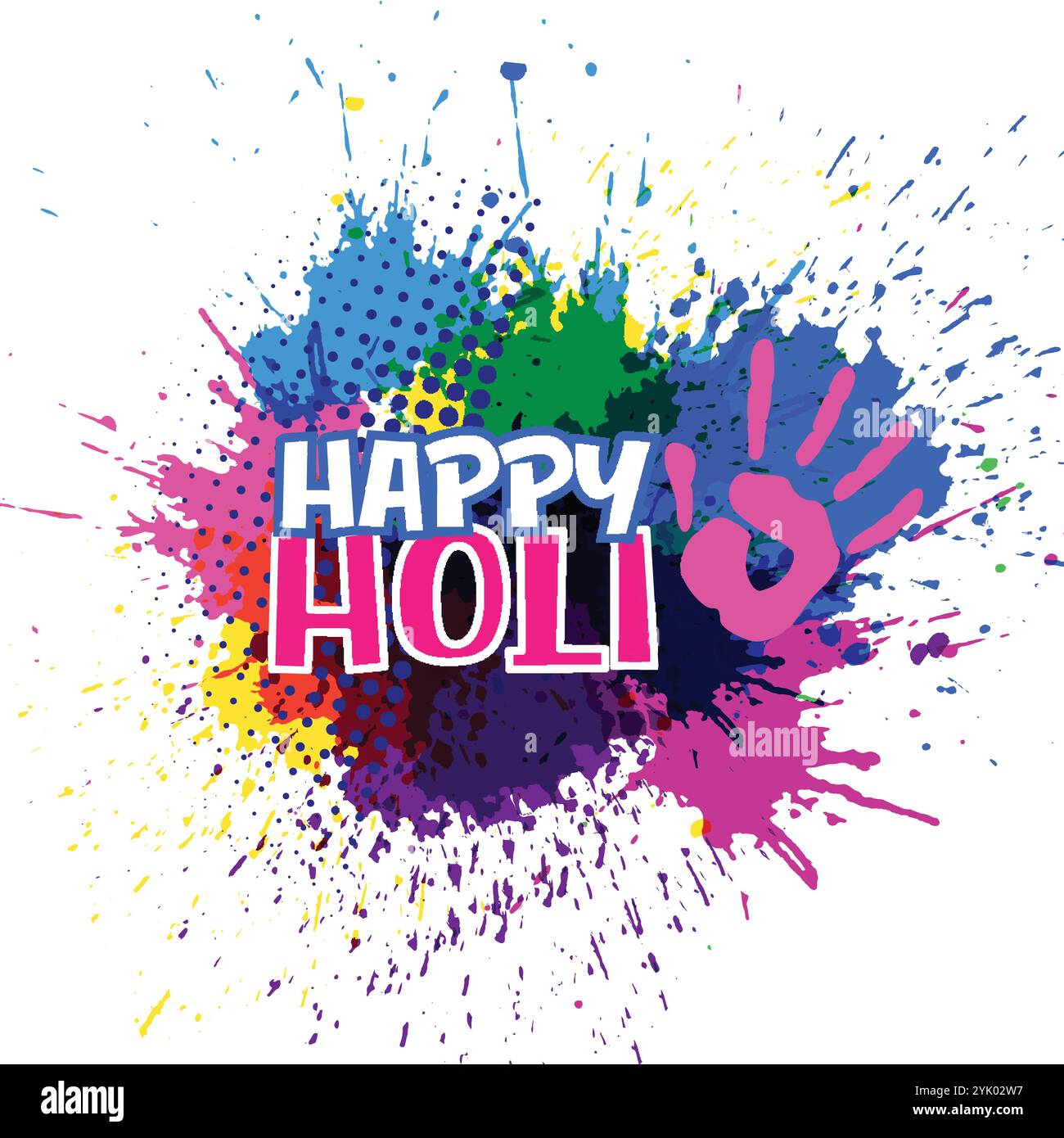 colorful splashes for happy holi festival vector illustration Stock ...