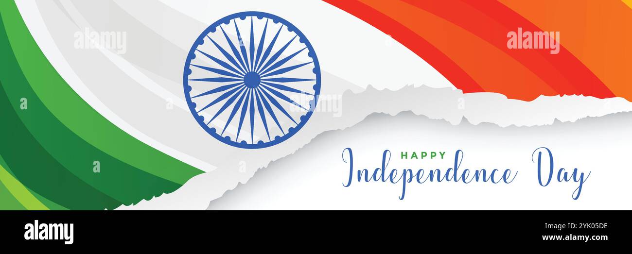 creative indian flag banner design in paper cut style Stock Vector ...
