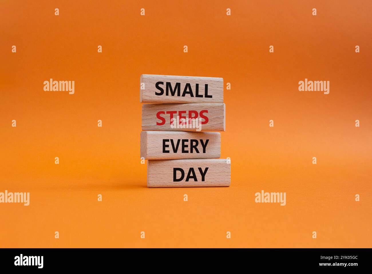 Small Steps Every Day symbol. Wooden blocks with words Small Steps ...