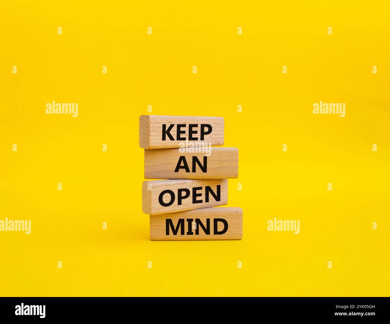 Keep an open mind symbol. Wooden blocks with words Keep an open mind ...