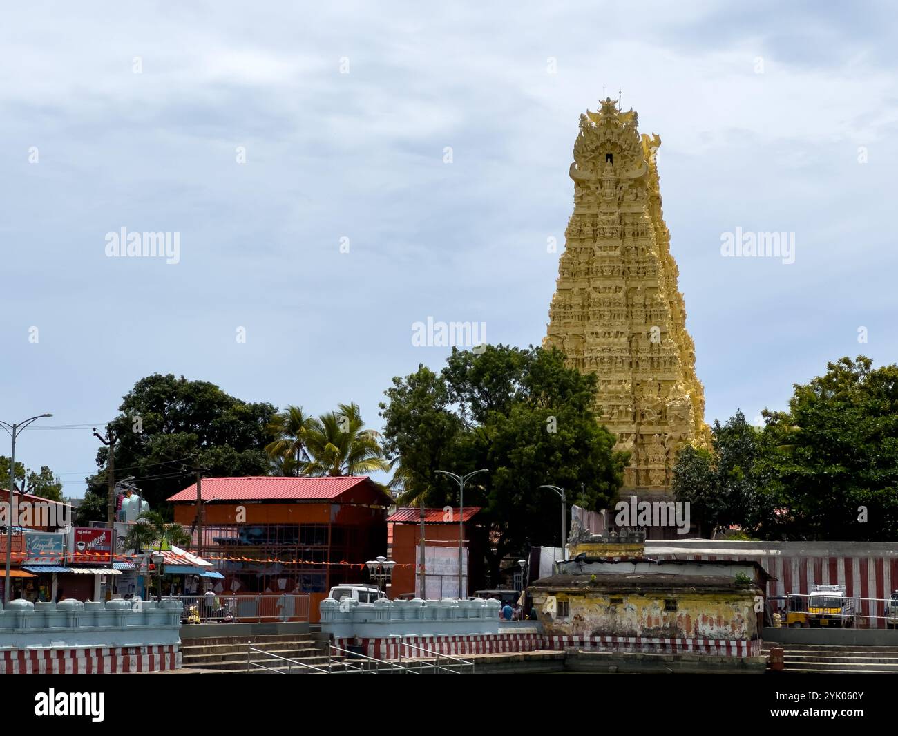 Suchindram, Tamil Nadu, India - 08 Oct 2024: Gateway tower of the ...