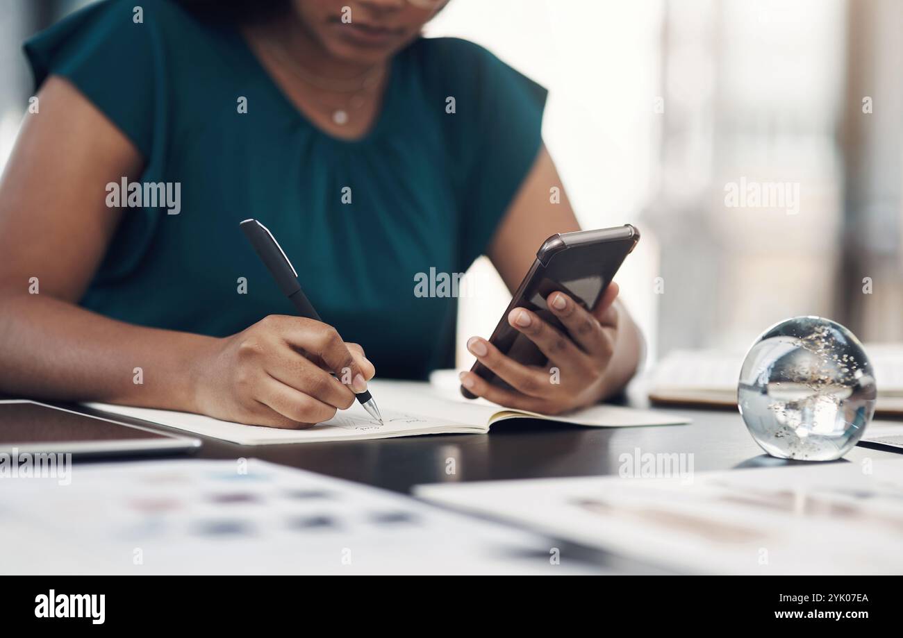Hands, woman and phone with drawing for fashion ideas, sketch design ...