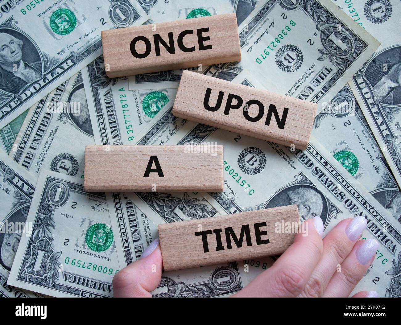 Once upon a time symbol. Concept words. Once upon a time on wooden ...