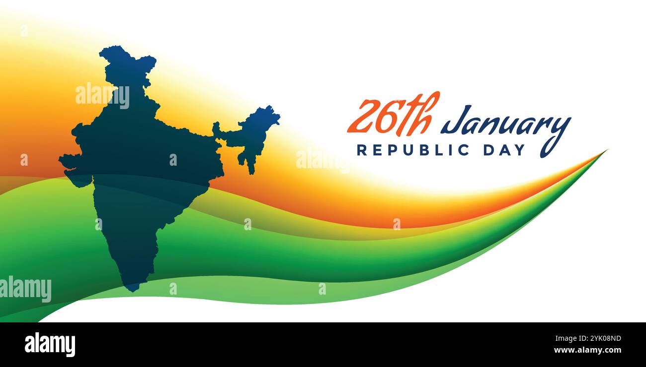 26th january republic day banner with map of india Stock Vector Image & Art - Alamy