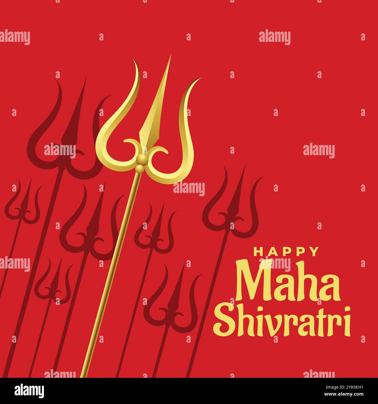 red background with golden trishul design Stock Vector Image & Art - Alamy