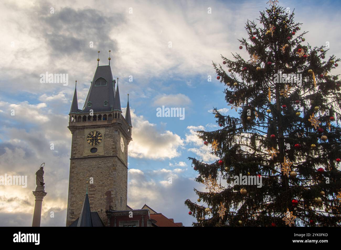 Christmas tree in the Old Town Square in Prague Stock Photo - Alamy
