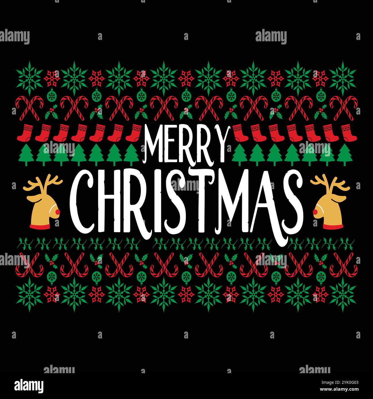 Merry christmas tree reindeer Stock Vector Images - Alamy