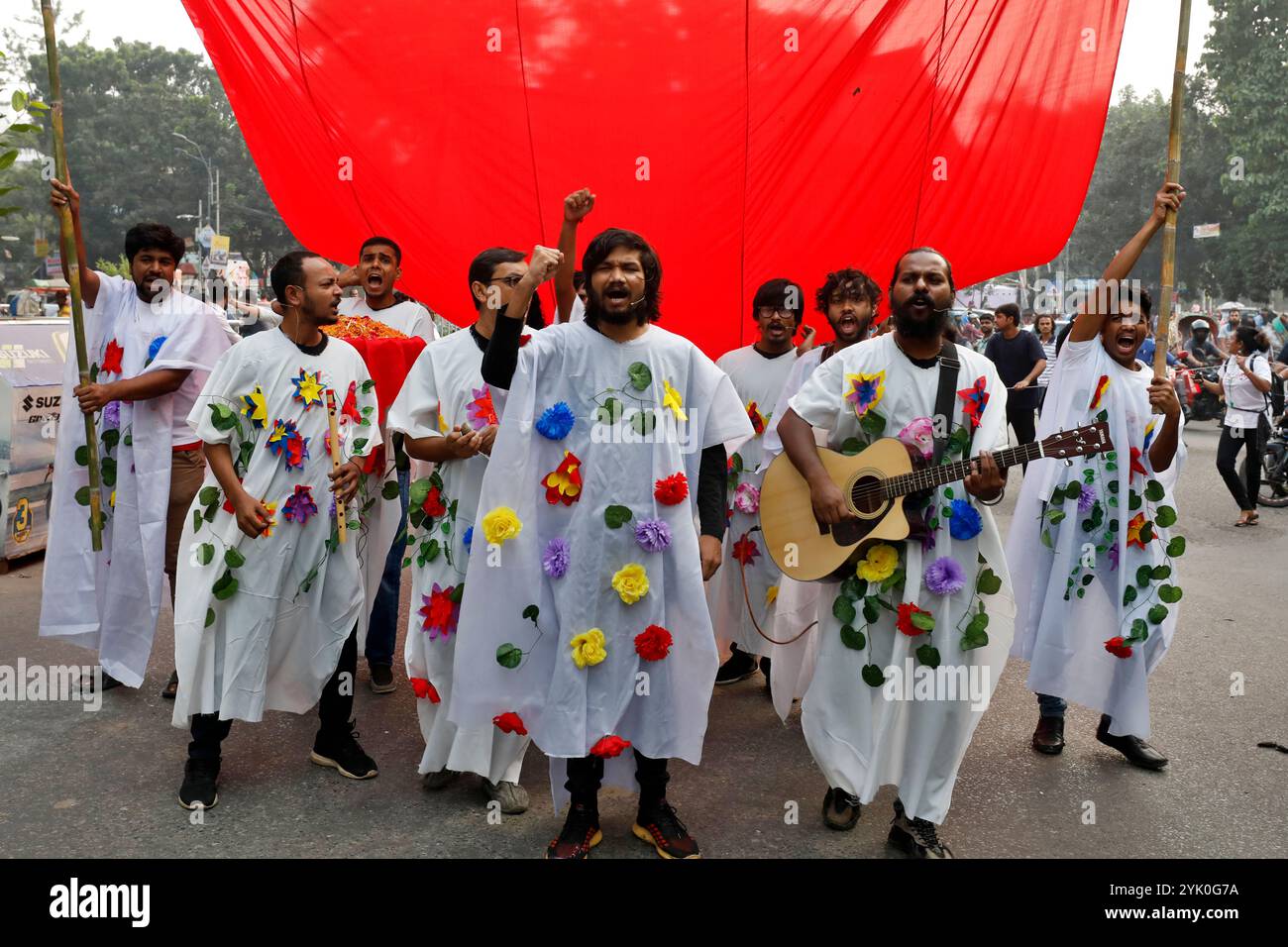 Dhaka, Bangladesh - November 16, 2024: In order to awaken the bloody ...