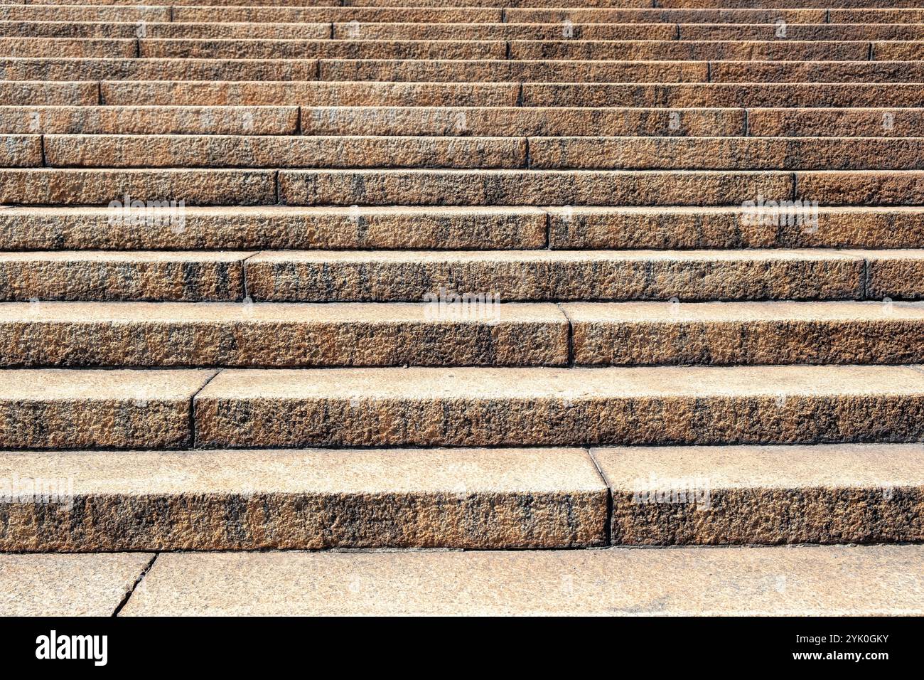 Stone staircase. Long stairs background. Light brown color outdoors ...