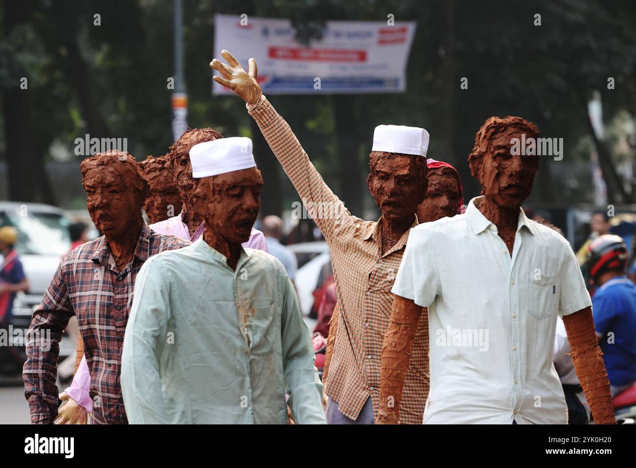 Dhaka, Bangladesh - November 16, 2024: In order to awaken the bloody ...