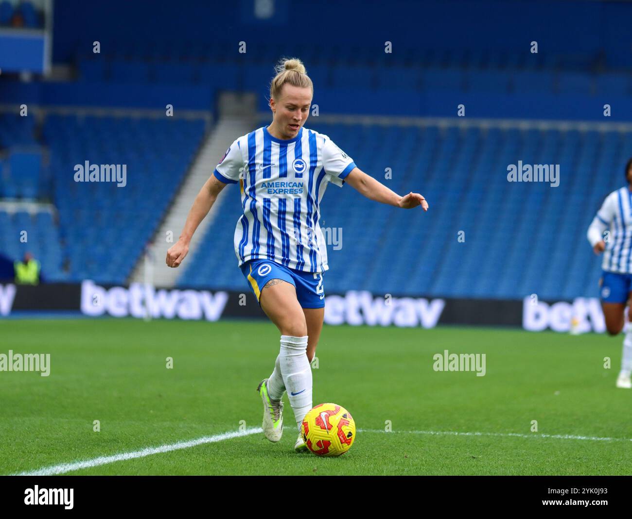 Brighton, UK. 16th Nov, 2024. Rachel McLauchlan (27 Brighton) charges ...