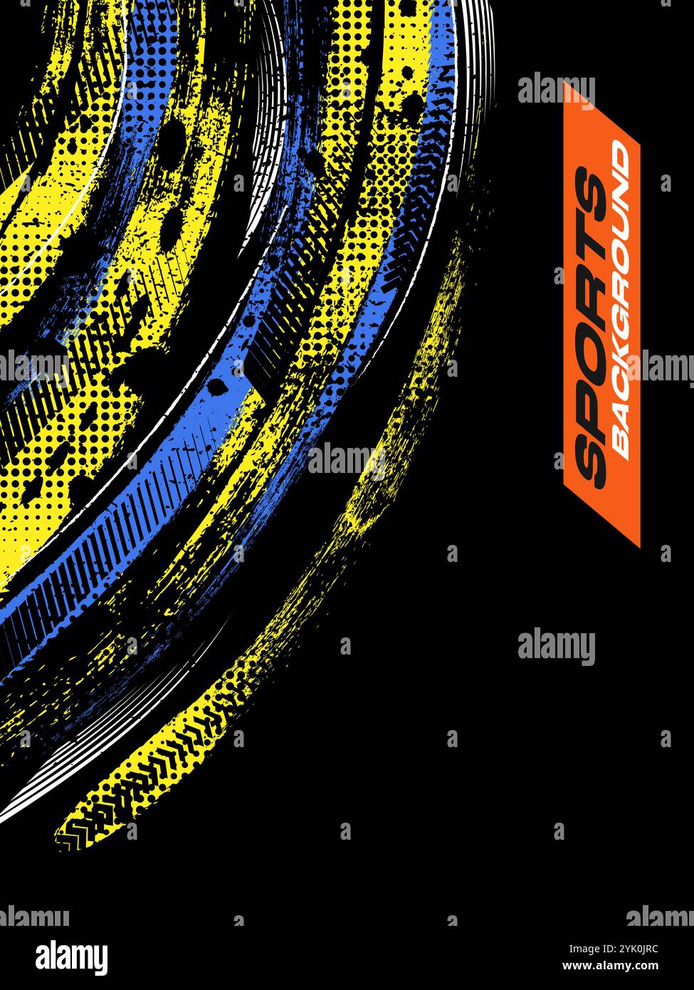 Abstract Sport Cover or Poster Design with Brush Strokes Illustration ...