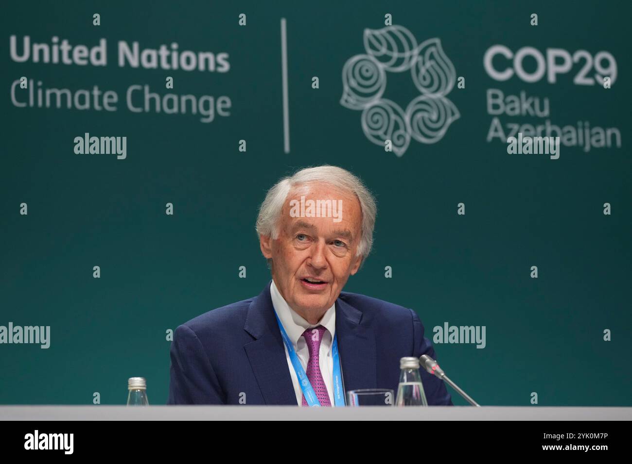 Sen. Edward Markey, D-Mass., speaks during a session at the COP29 U.N ...