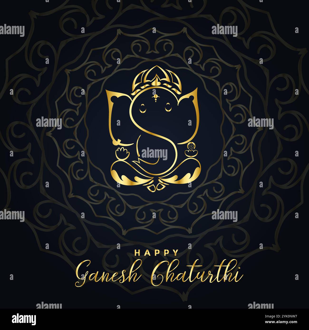 beautiful golden ganesh ji background design Stock Vector Image & Art ...