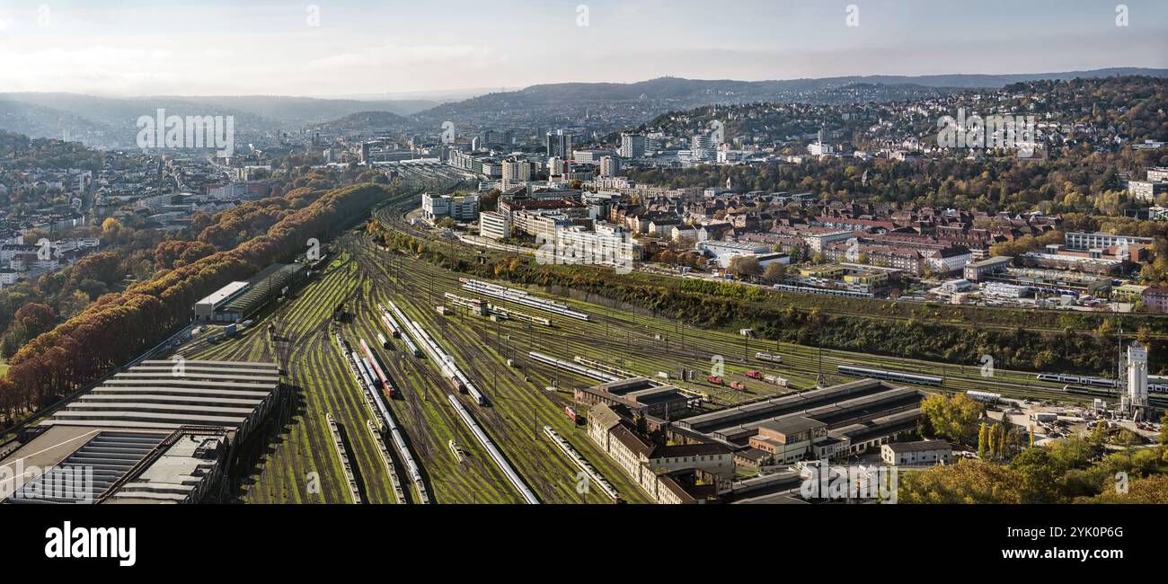 Track apron at the main railway station, Europaviertel Stuttgart. After ...