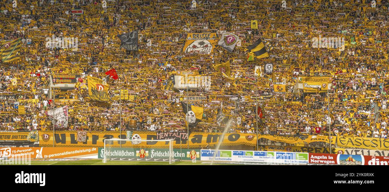 Fanblocks of the Ultras, Gluecksgas-Stadion, Dynamo Dresden football ...