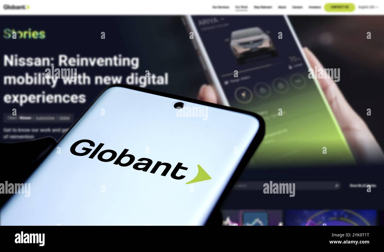 Dhaka, Bangladesh- 09 Nov 2024: Globant logo is displayed on smartphone ...