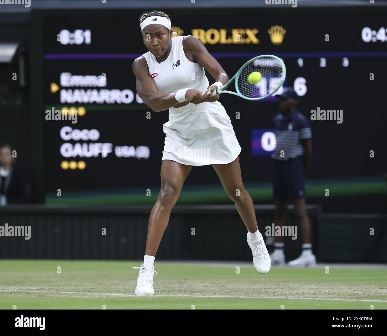US tennis player Coco Gauff in action at the 2024 Wimbledon ...