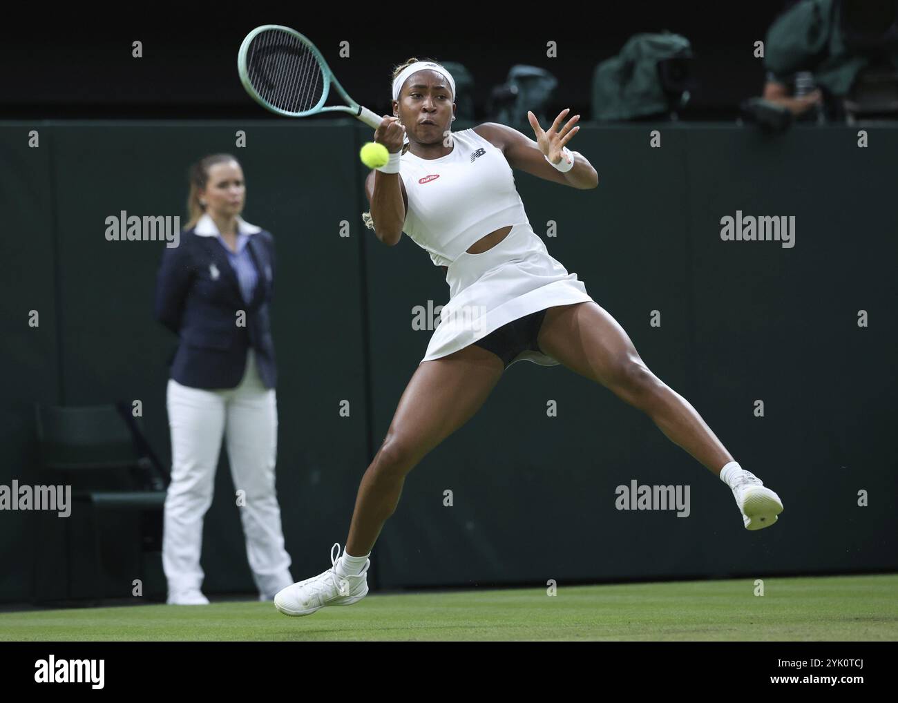 US tennis player Coco Gauff in action at the 2024 Wimbledon ...