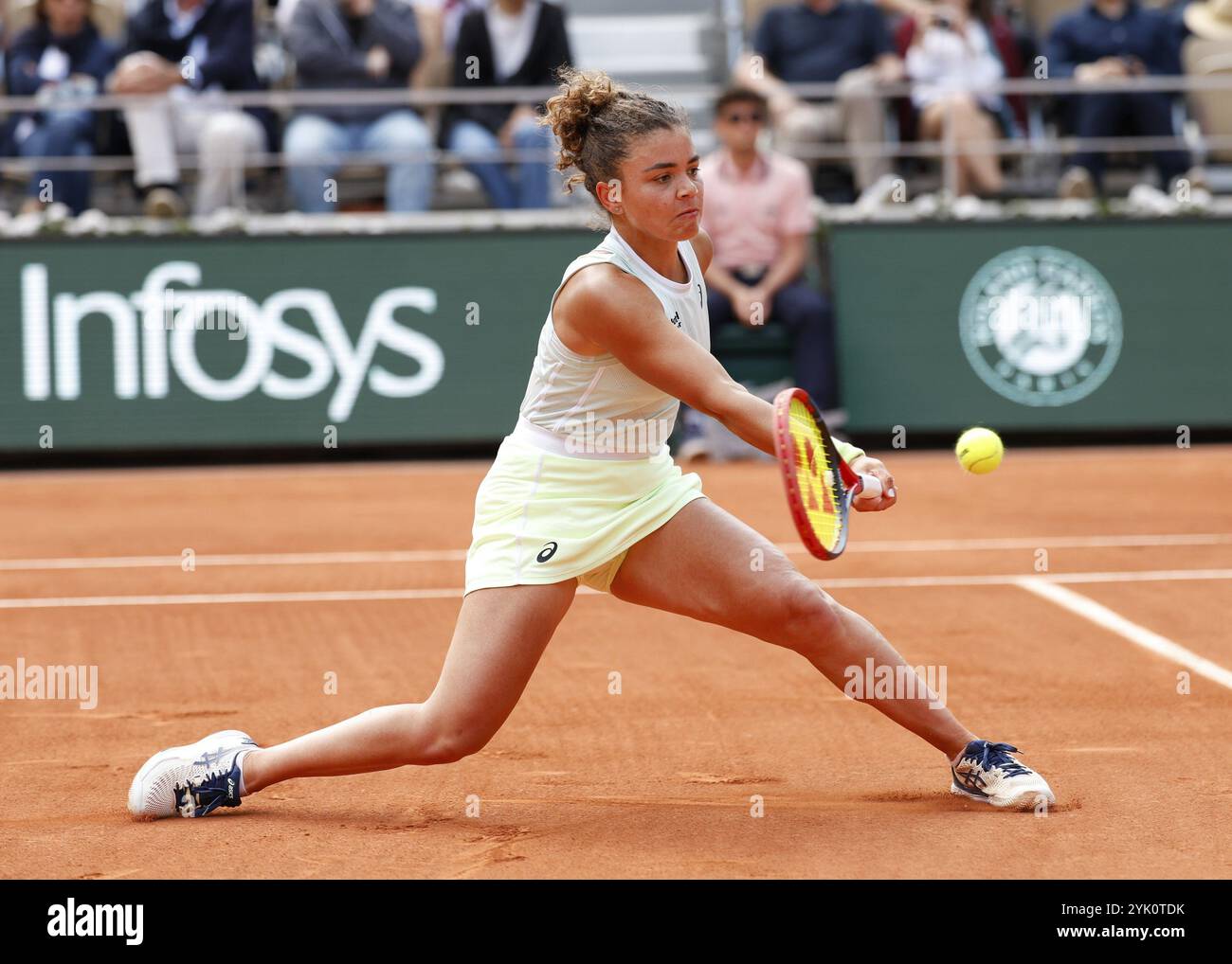 Italian tennis player Jasmine Paolini in action at the French Open 2024 ...