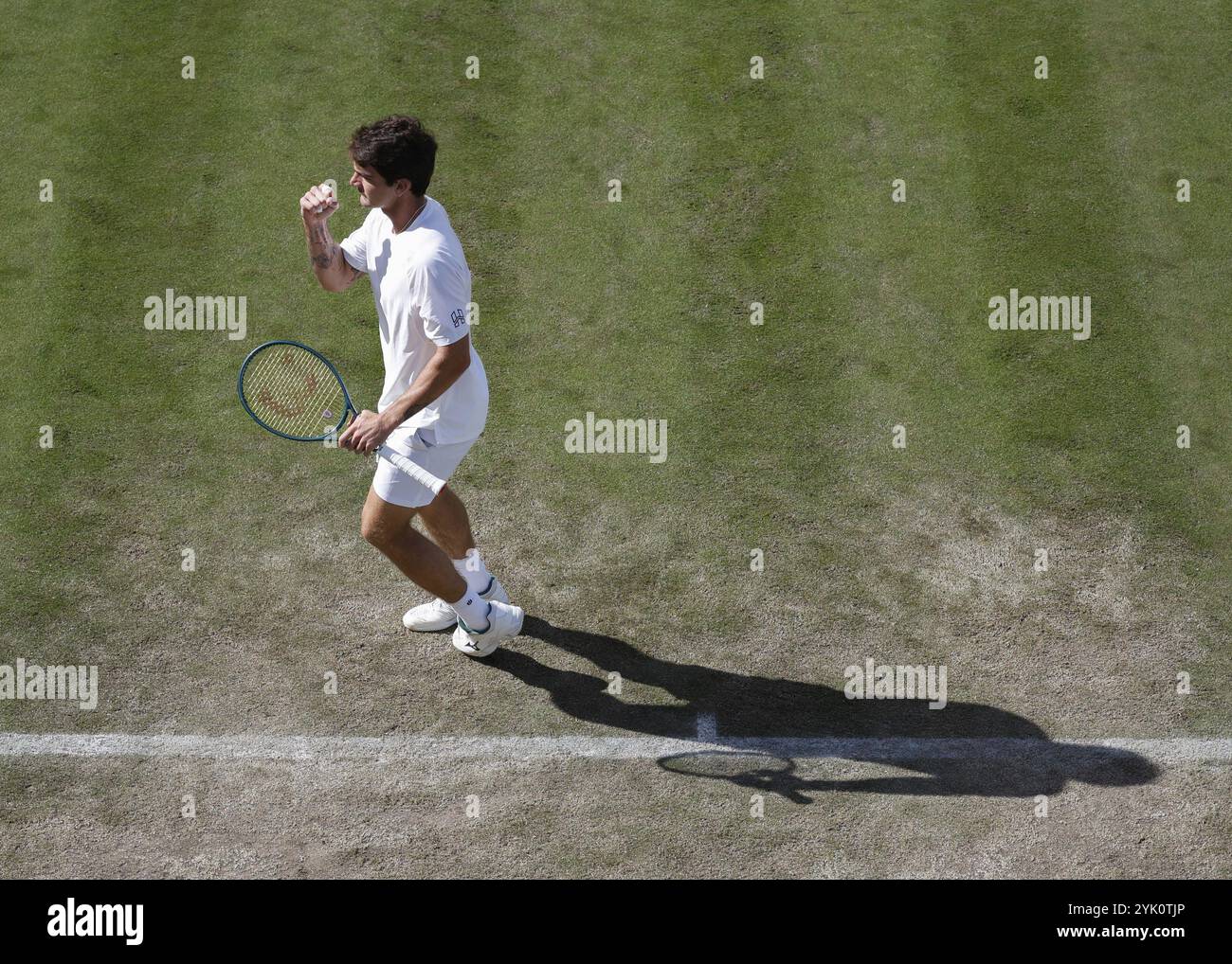 Brazilian tennis player Thiago Seyboth Wild celebrating at the 2024 ...