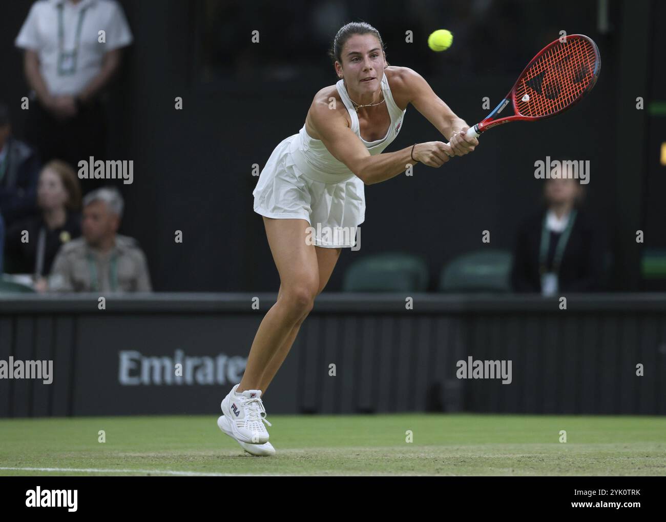 US tennis player Emma Navarro in action at the 2024 Wimbledon ...