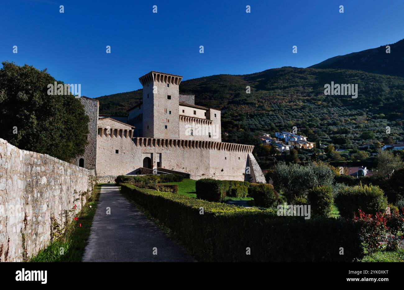 Gualdo Tadino , Italy , 09 November 2024 , medieval fortress known as ...