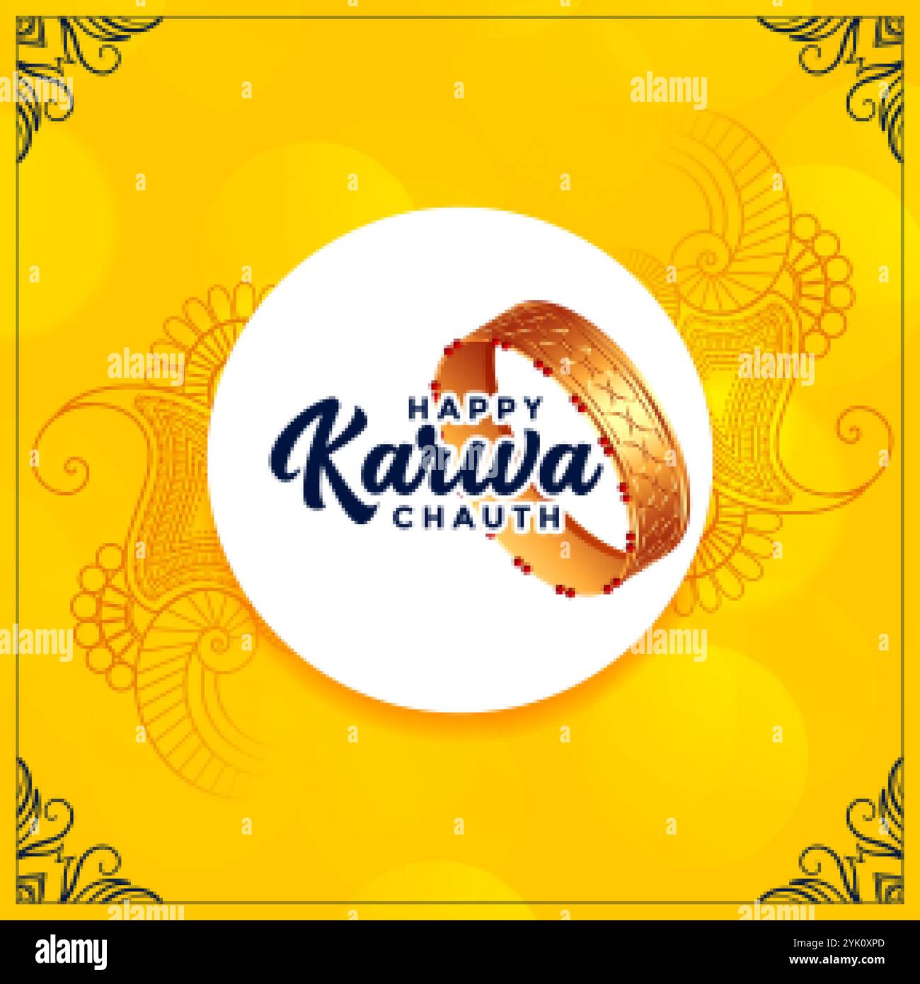 happy karwa chauth indian festival greeting card design Stock Vector ...
