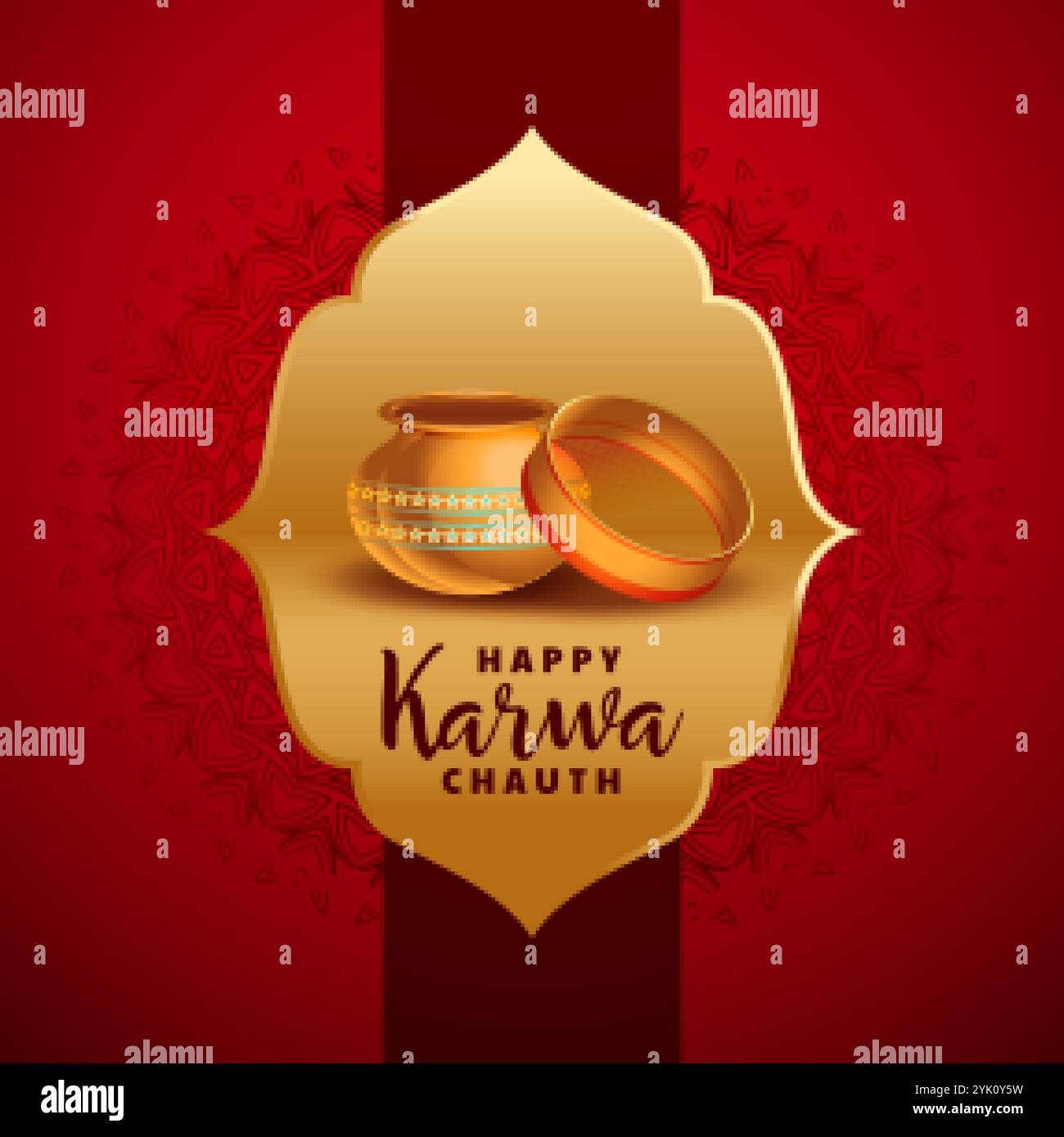 creative happy karwa chauth indian festival card design Stock Vector ...