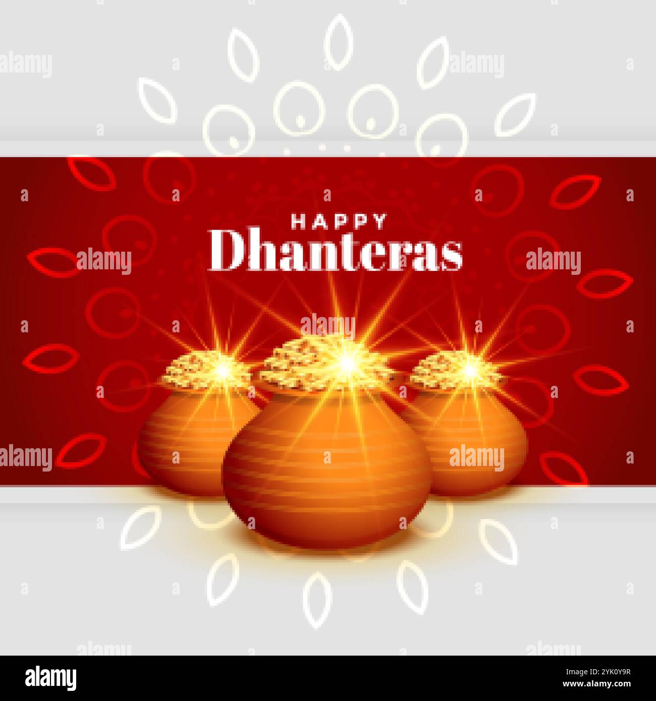 beautiful happy dhanteras festival greeting wishes card design Stock ...
