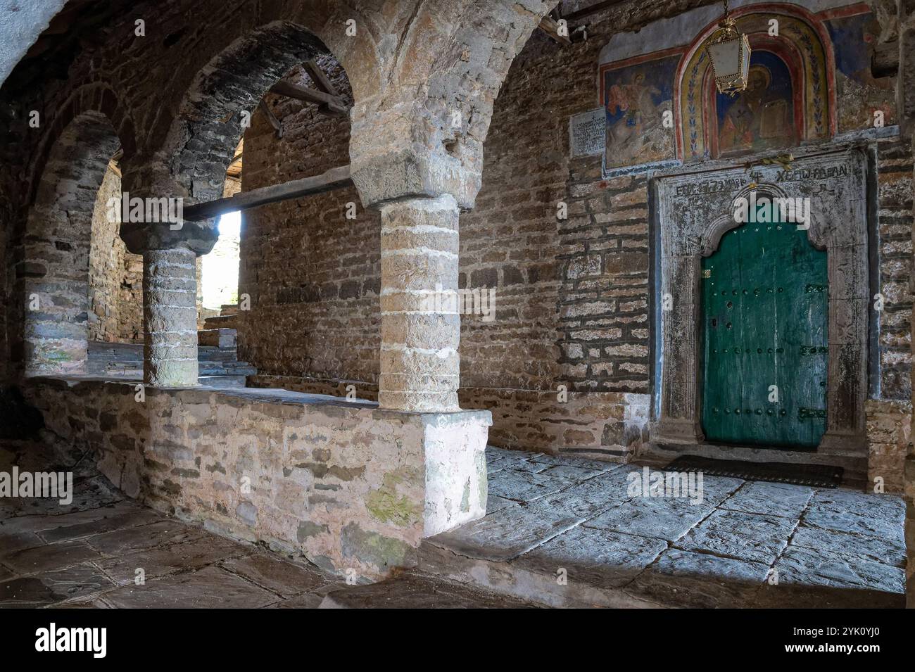 Part of the old Church of Agios Nikolaos at the traditional village of ...