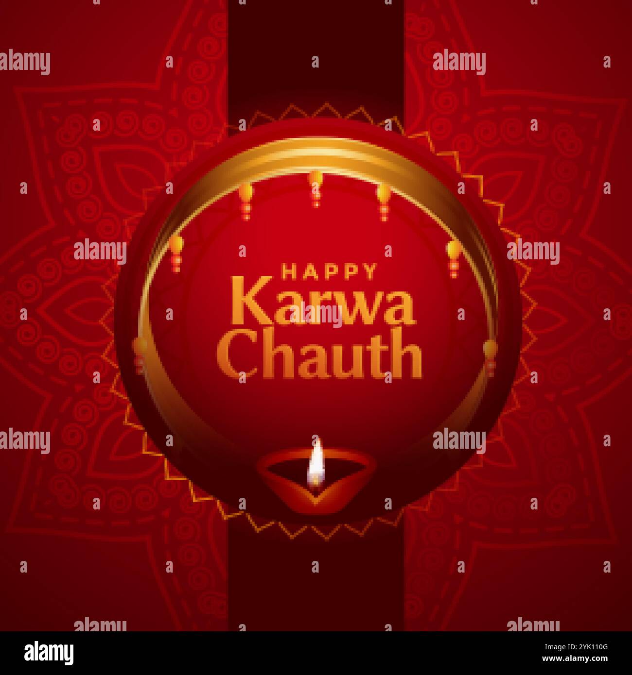 ethnic indian karwa chauth festival card design background Stock Vector ...