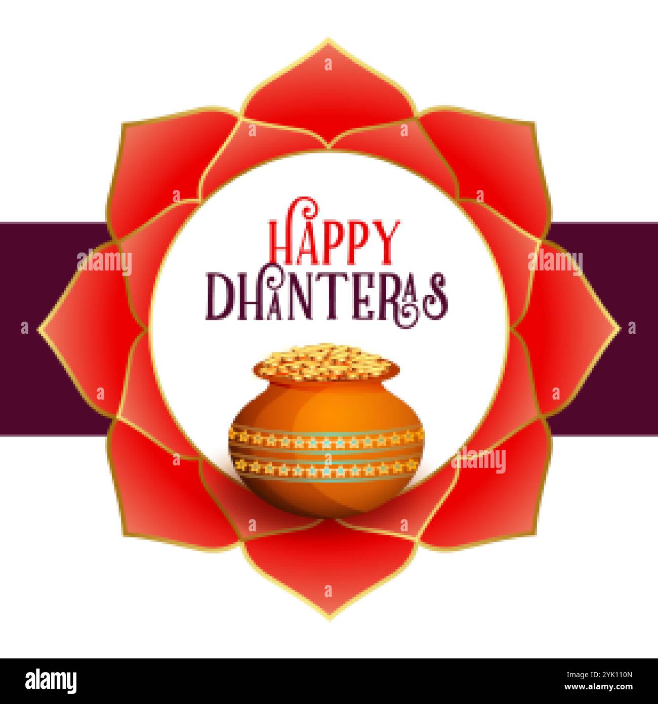 beautiful happy dhanteras flower decorative card design Stock Vector ...