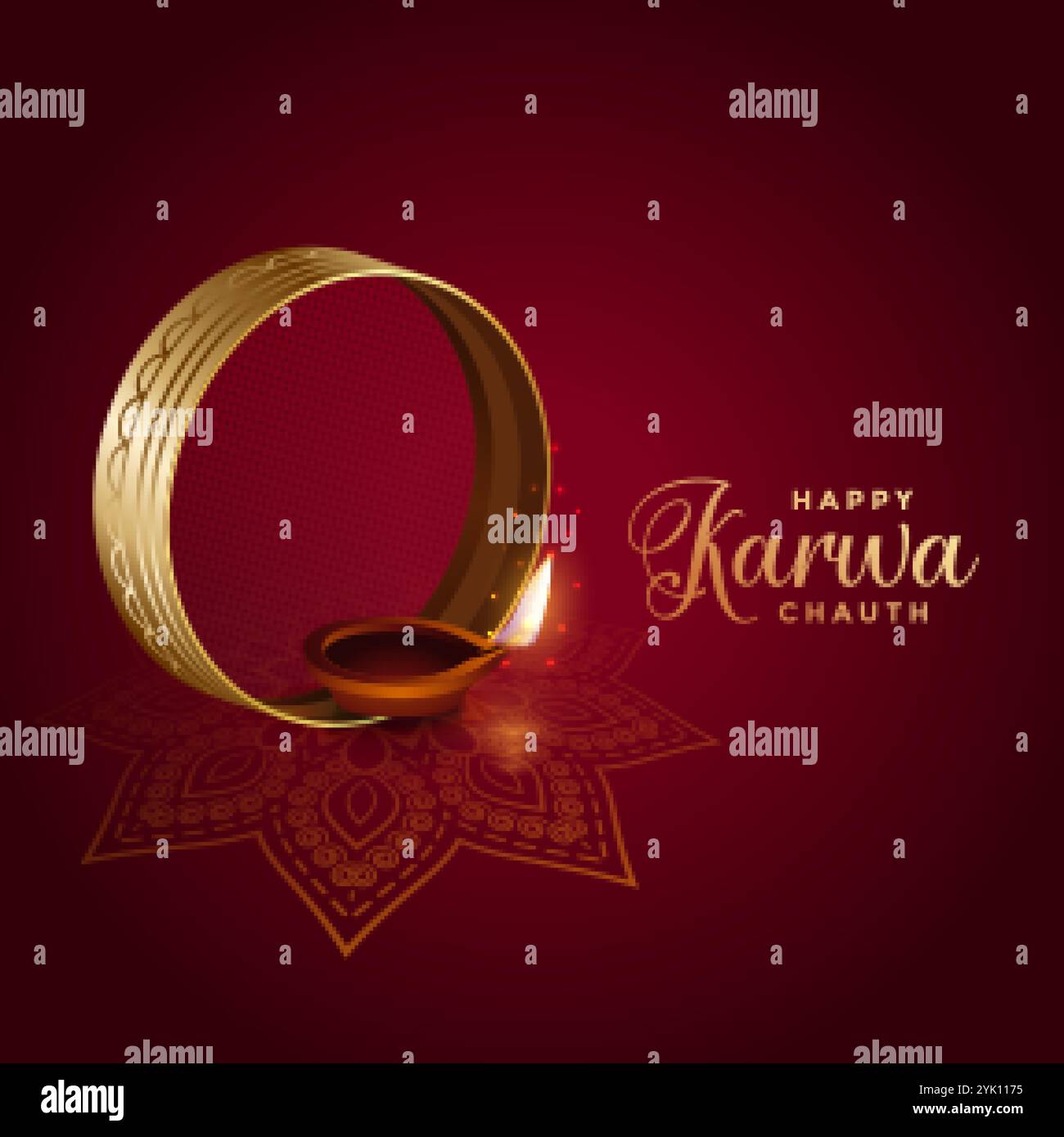 decorative indian festival of karwa chauth background Stock Vector ...