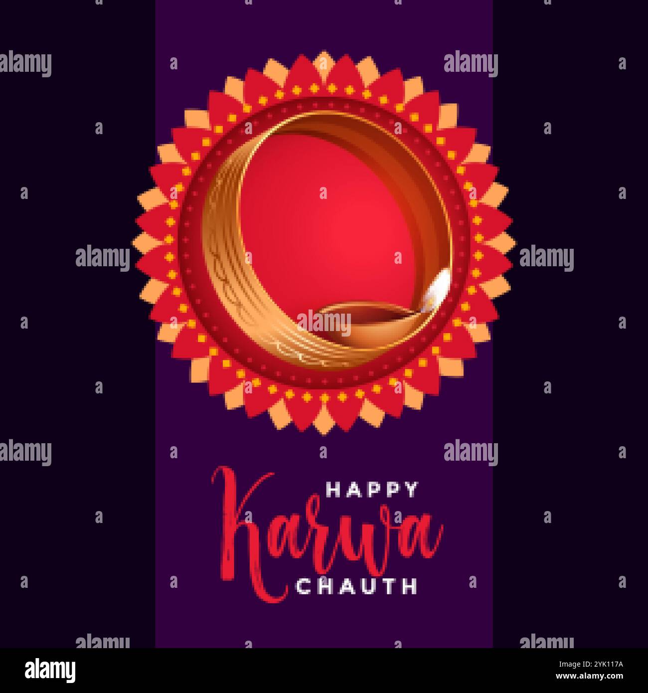 indian happy karwa chauth festival greeting card background Stock ...