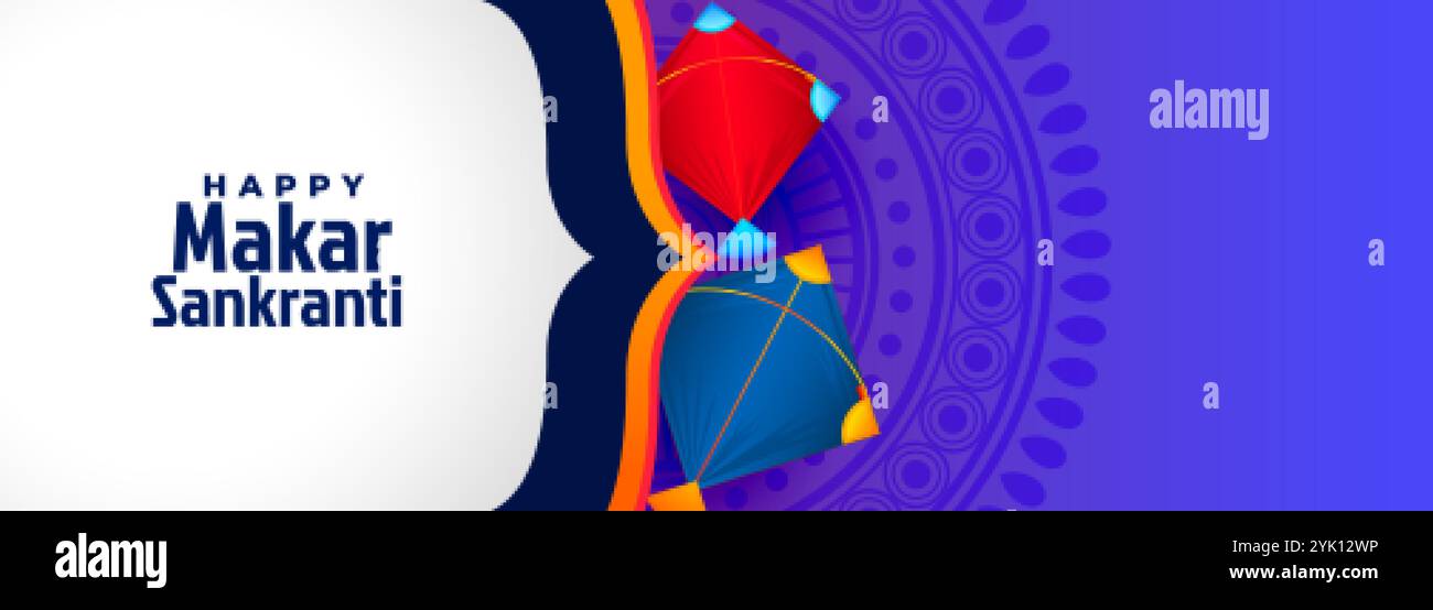 indian makar sankranti festival of kite banner Stock Vector Image & Art ...