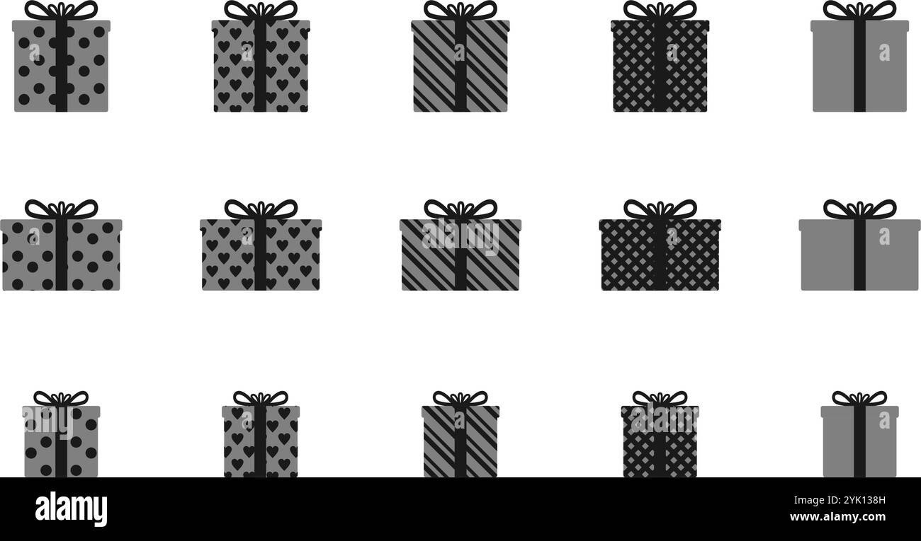 gift box icon set vector illustration isolated on white background ...