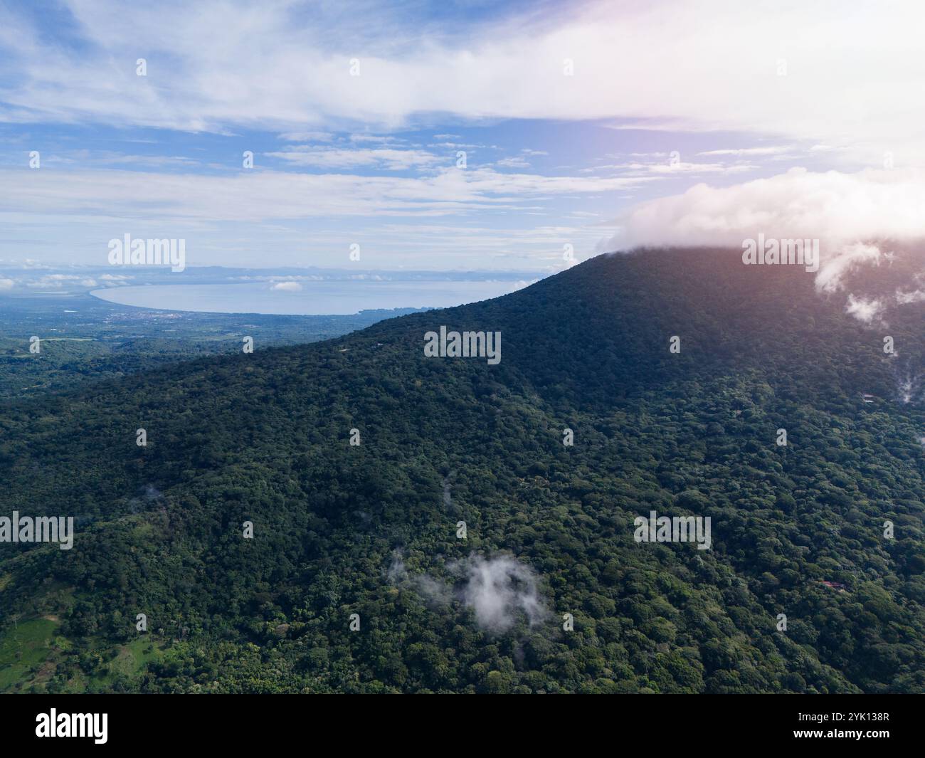 Mombacho volcano on Granada city background aerial drone view Stock ...