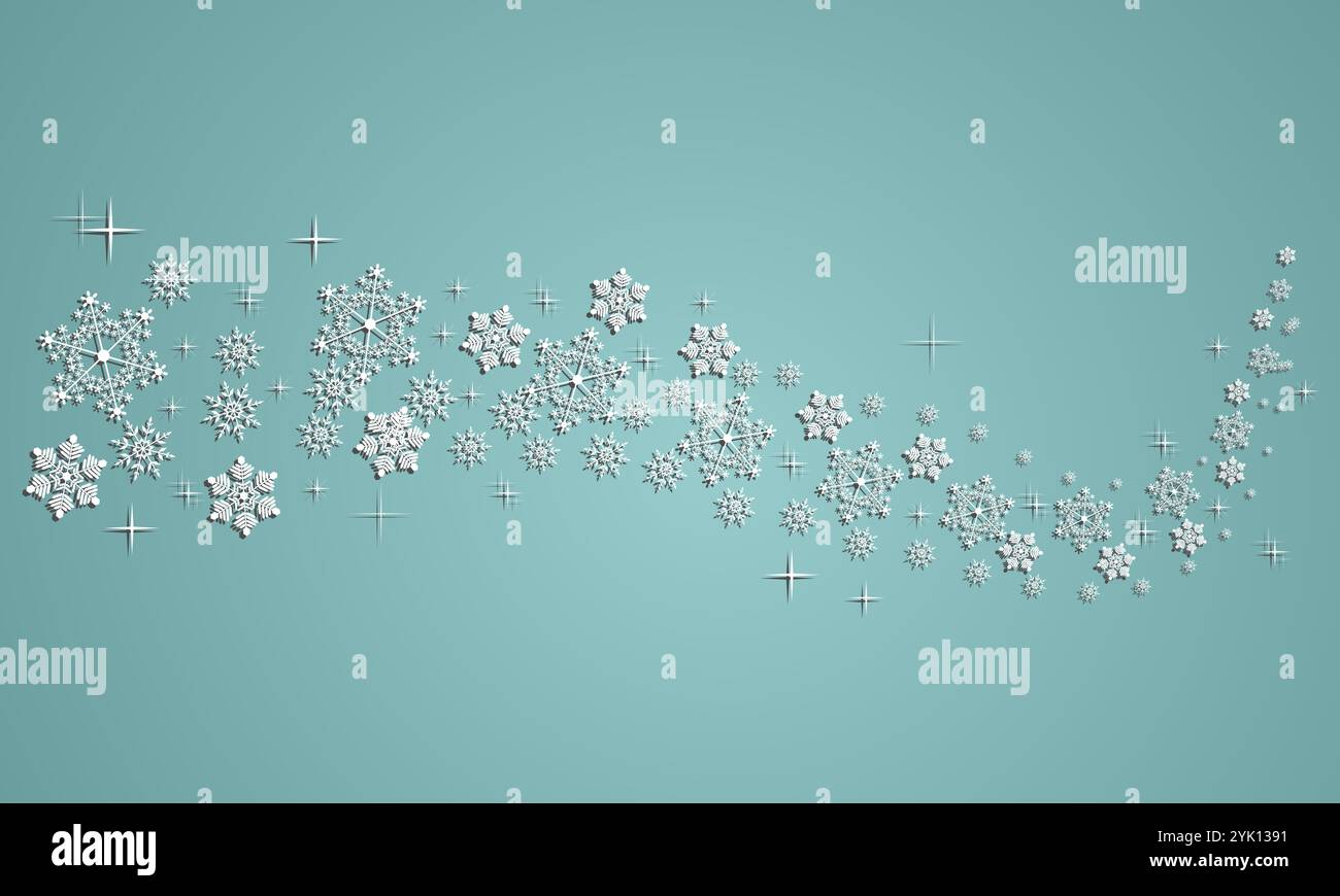 snow flakes falling background. vector illustration isolated on blue ...