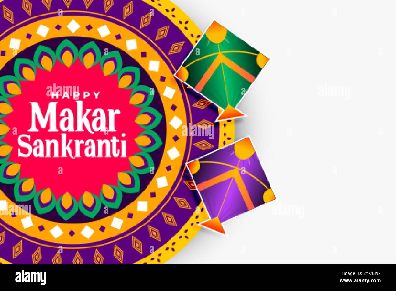 decorative happy makar sankranti indian festival background Stock ...