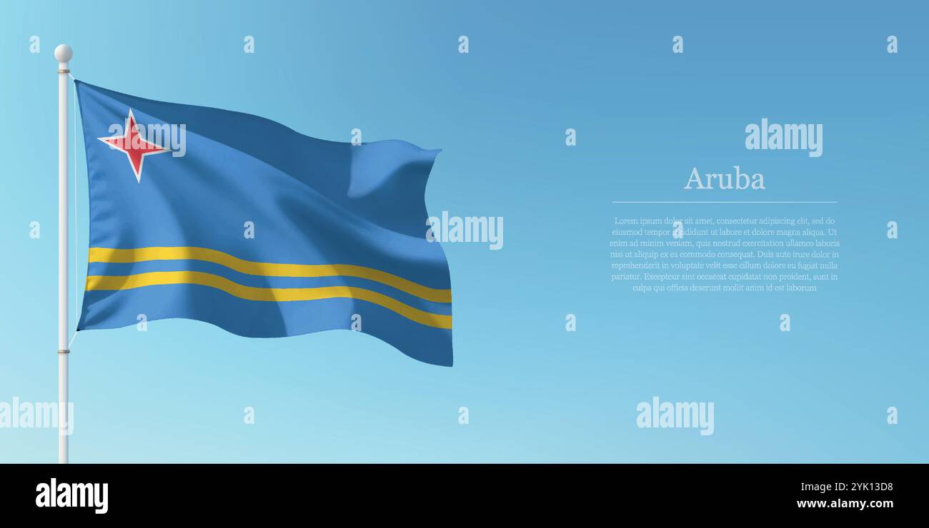 Waving flag aruba on Stock Vector Images - Alamy