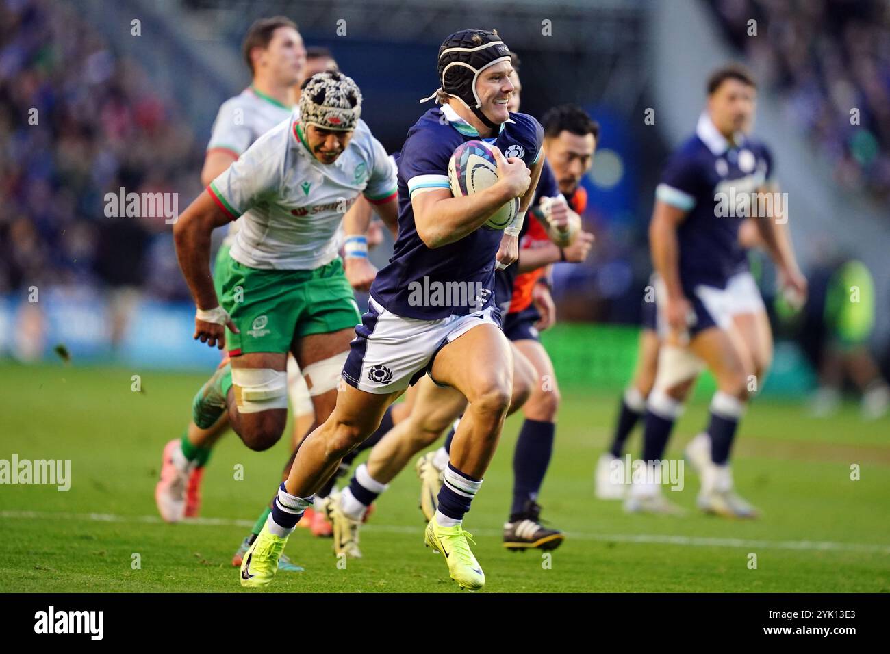 Scotland's Darcy Graham breaks free to score his side's fourth try of ...