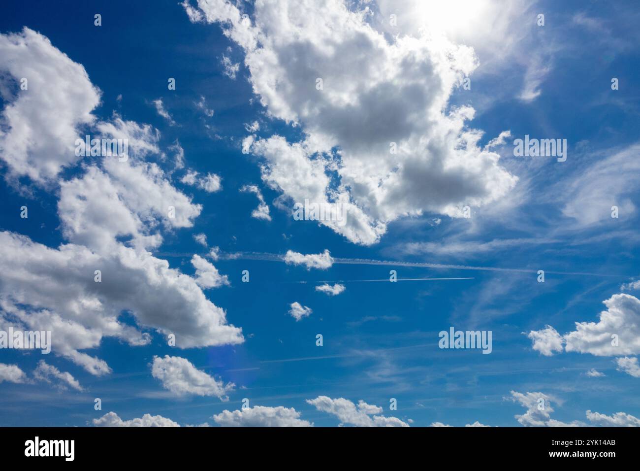 White Clouds Blue Sky Summer Weather High Air Stock Photo - Alamy