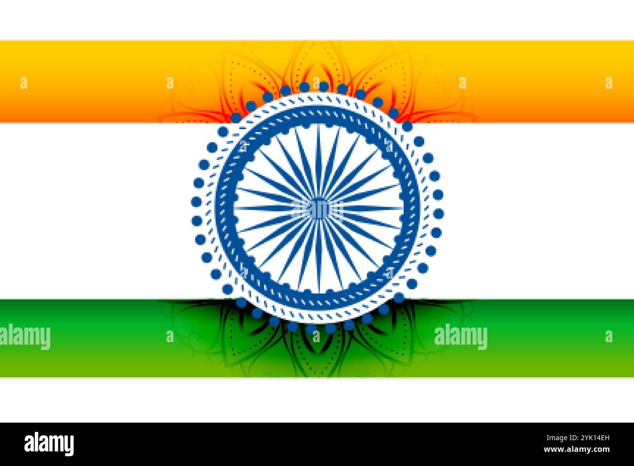tricolor indian flag design with decorative chakra Stock Vector Image ...